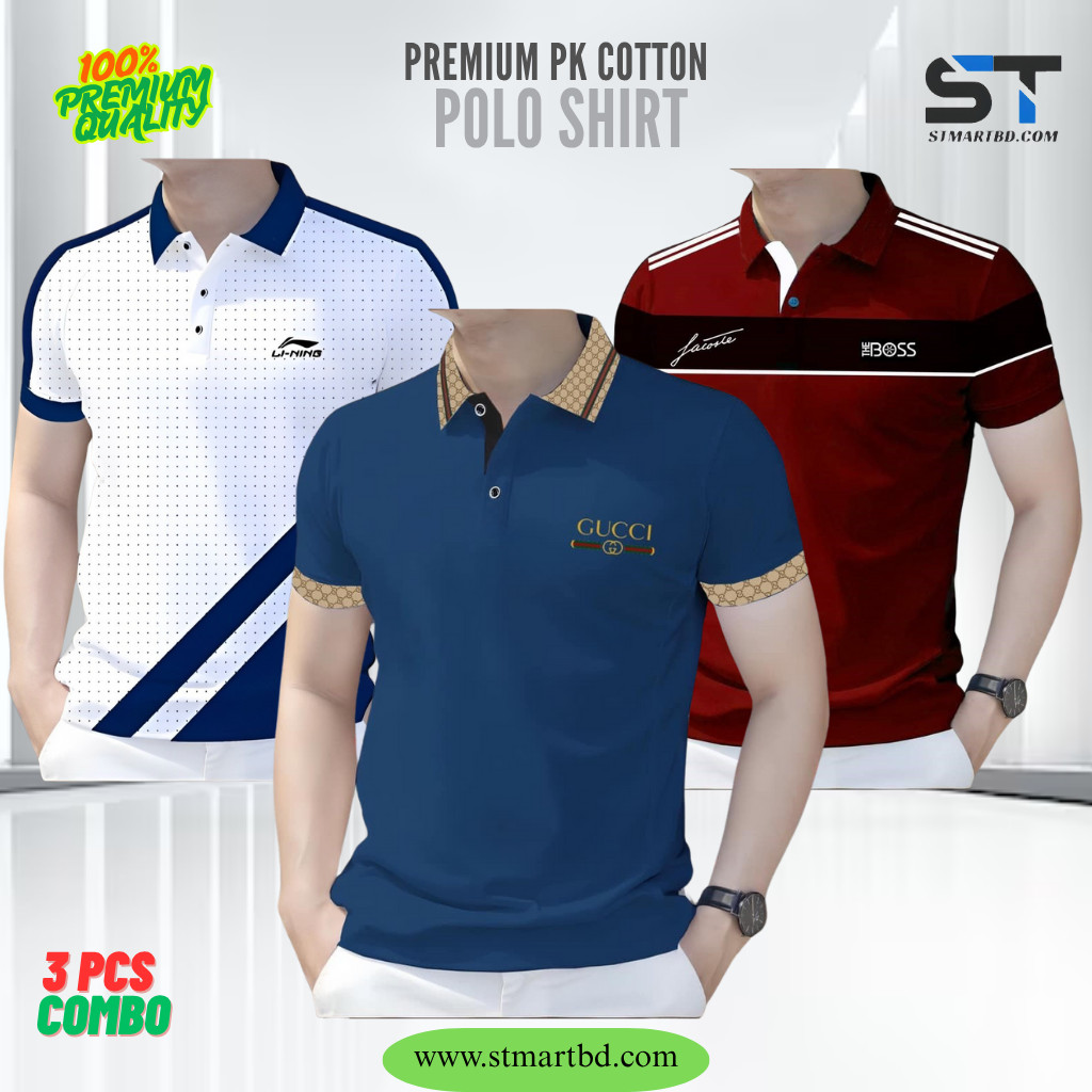 3 PCS COMBO OFFER!Exclusive Design PK Polo Shirt || 4300