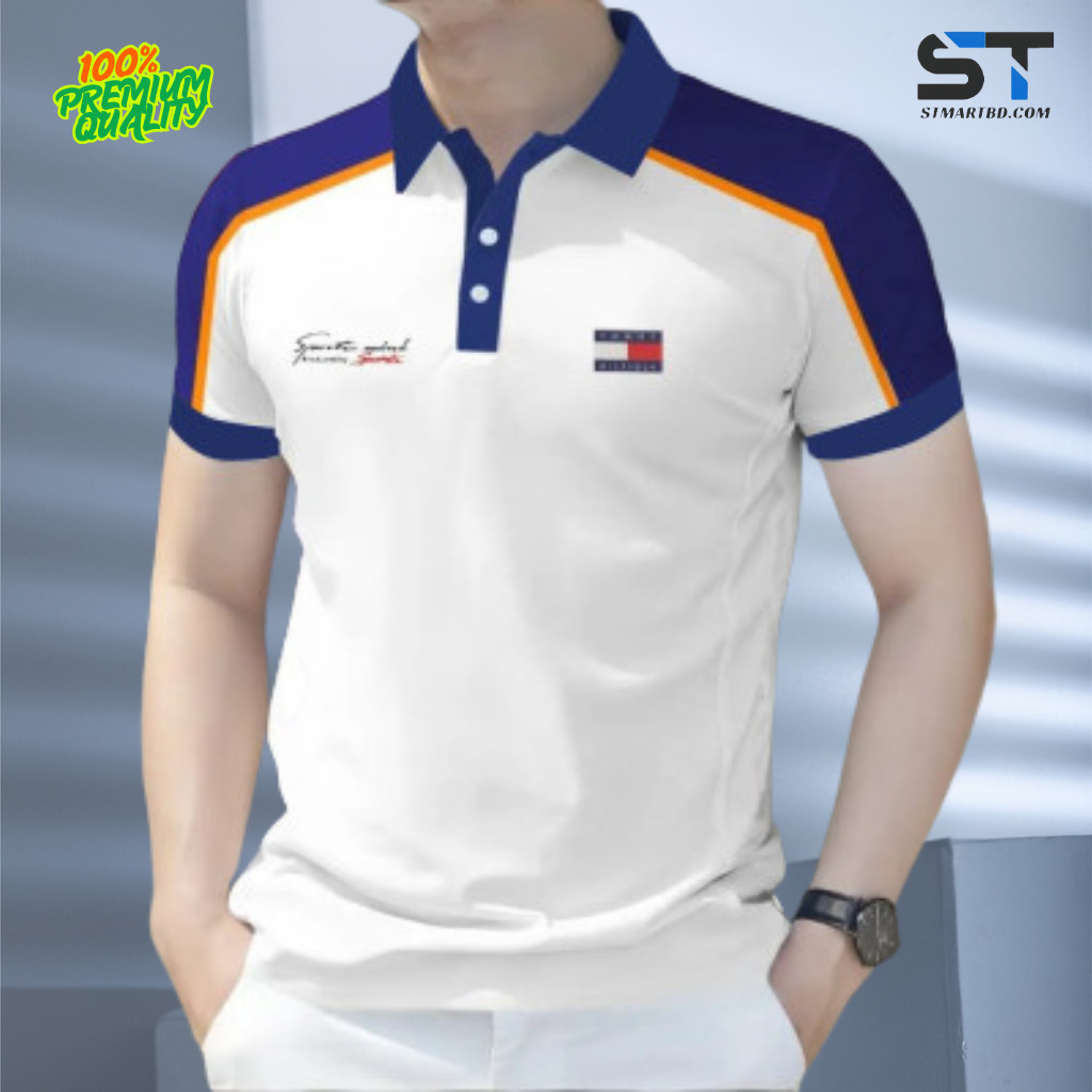 Pk Cotton Polo Shirt-(white) || 3135