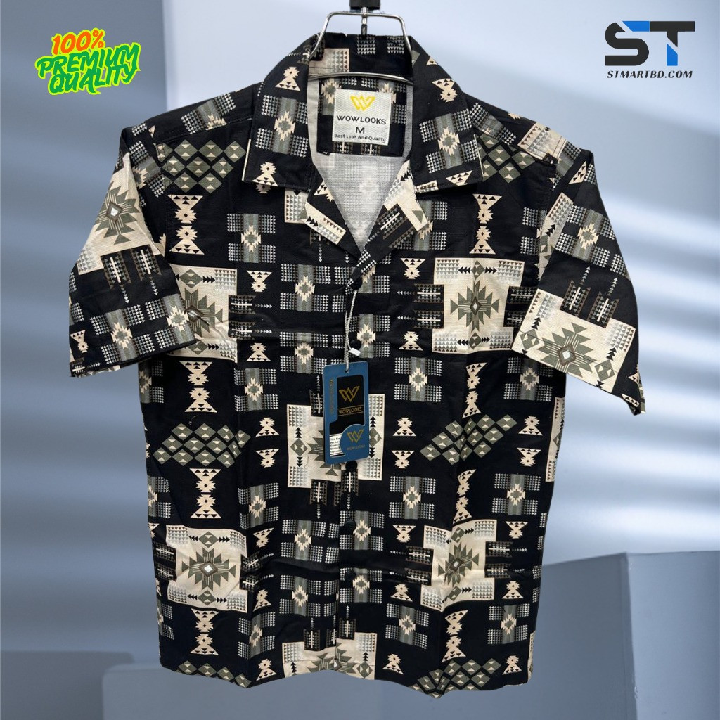Premium Ac Cotton Digital Print Drop Shoulder Shirt-W || 4556